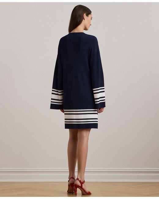 Ralph Lauren Petite Two-tone Cardigan in Blue | Lyst