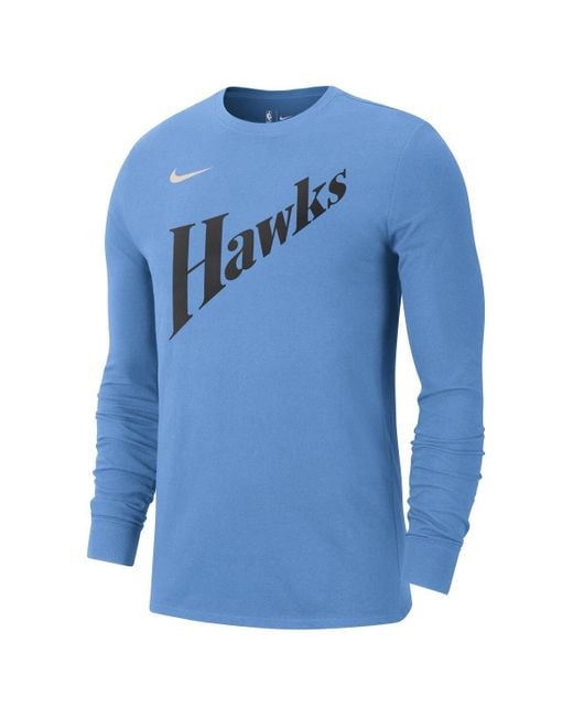 Nike Atlanta Hawks 2024/25 City Edition Essential Logo Long Sleeve T ...