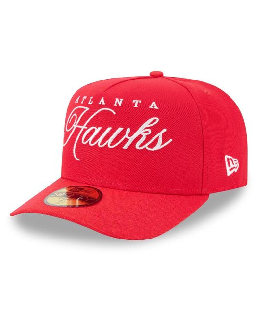 KTZ Atlanta Hawks 2025 Nba Draft A-frame 59fifty Fitted Hat in Red for ...