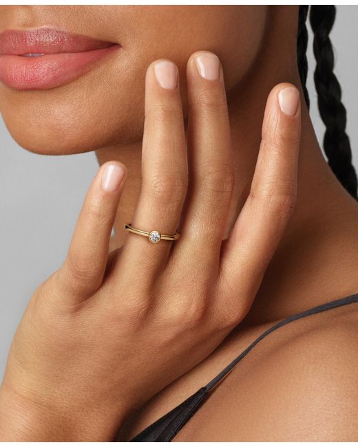 PANDORA Era Lab-grown Diamond Bezel Ring in Metallic | Lyst