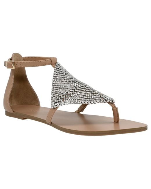 INC International Concepts Almond Toe Quinciee Sandals in Metallic | Lyst