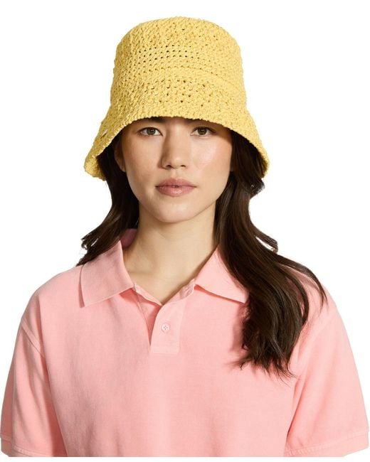 Steve Madden H-alex Metallic Knit Bucket Hat | Lyst