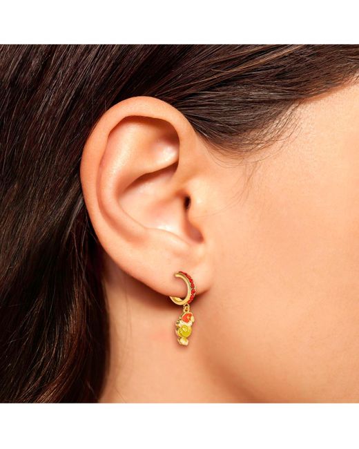 Dr. Seuss Dr Seuss Grinch Crystal Charm Hoop Earrings in Metallic | Lyst