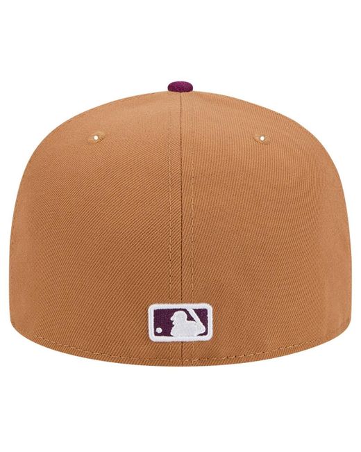 KTZ Brown/purple Atlanta Braves Two-tone Color Pack 59fifty Fitted Hat ...