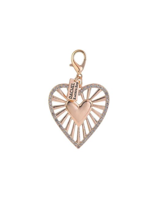 Rachel Roy Tone Heart Bag Charm in White | Lyst