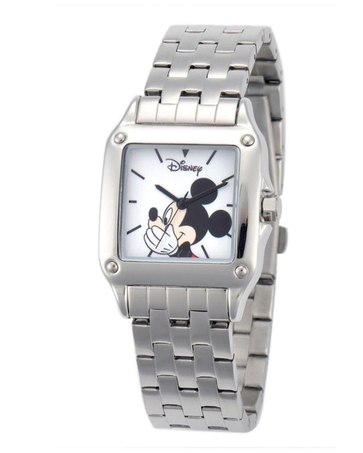 ewatchfactory Disney Mickey Mouse Square Steel Watch in Gray | Lyst