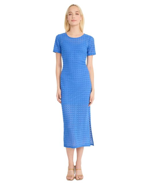 Donna Morgan Crochet Midi Dress in Blue | Lyst