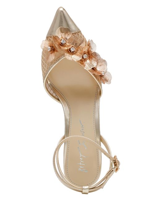 Betsey Johnson Carli Flower Ornament Pumps in Metallic | Lyst