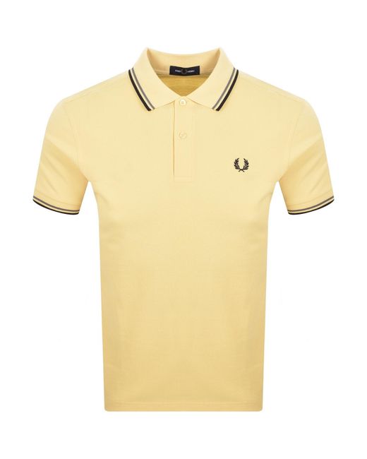 Fred Perry Twin Tipped Polo T Shirt in Yellow for Men | Lyst UK