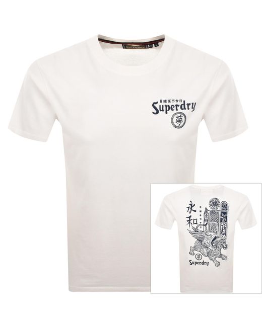Superdry Tokyo Narrative T Shirt Bone in White for Men | Lyst UK