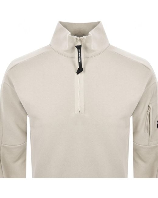 C.P. Company Cp Company Quarter Zip Sweatshirt in White for Men | Lyst UK