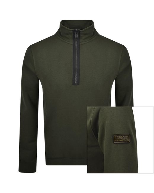 Barbour Half Zip Sweatshirt in Green for Men | Lyst UK