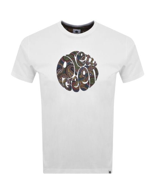Pretty Green Pretty 15Th Anniversary Logo T Shirt in White for Men | Lyst