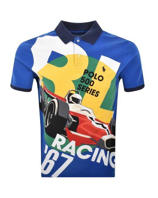 Ralph Lauren Racing Poster Polo T Shirt in Blue for Men | Lyst