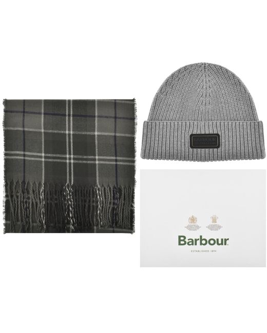 Barbour Beanie And Scarf Gift Set in Grey for Men | Lyst UK