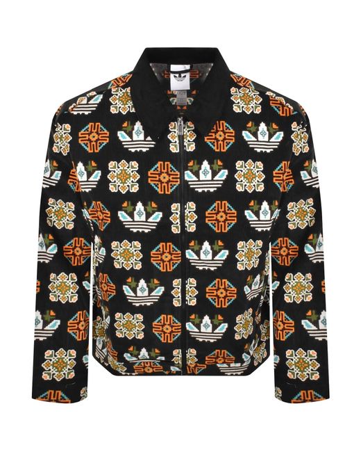 adidas Originals Monogram Corduroy Jacket in Black for Men | Lyst