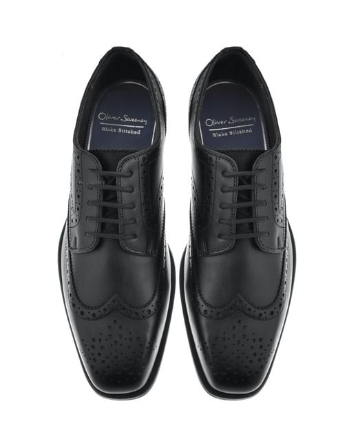 Oliver Sweeney Chedworth Brogue Shoes in Black for Men | Lyst