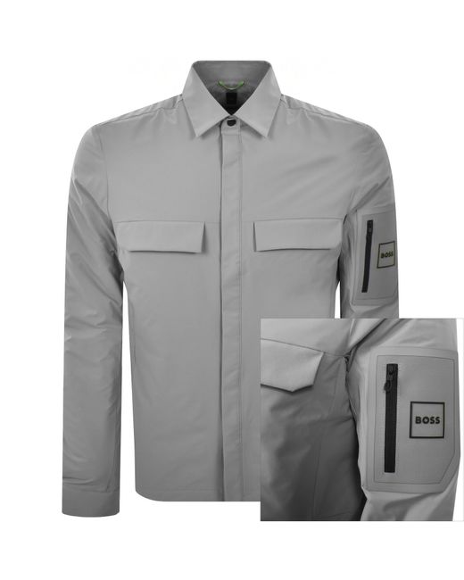 BOSS Boss Tour Padded Overshirt in Grey for Men | Lyst UK