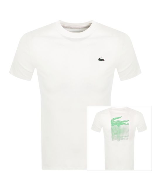 Lacoste Back Blur Logo T Shirt in White for Men | Lyst