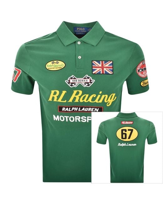 Ralph Lauren Racing Polo T Shirt in Green for Men | Lyst