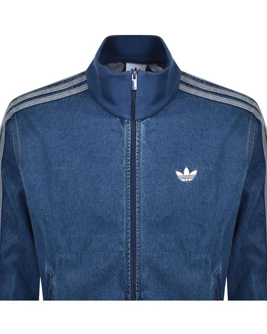 adidas Adidas Originals Denim Firebird Jacket in Blue for Men | Lyst UK