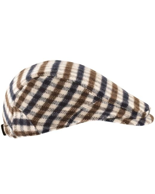 Aquascutum Club Check Flat Cap in Natural for Men | Lyst UK