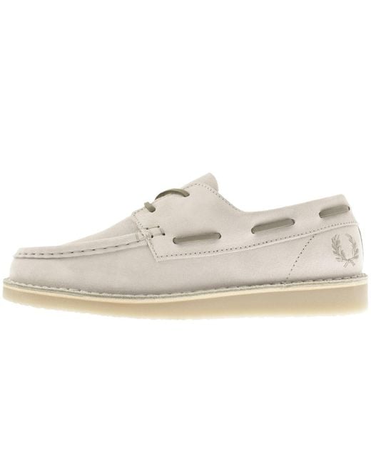 Fred Perry Meaden Suede Shoe in White for Men | Lyst
