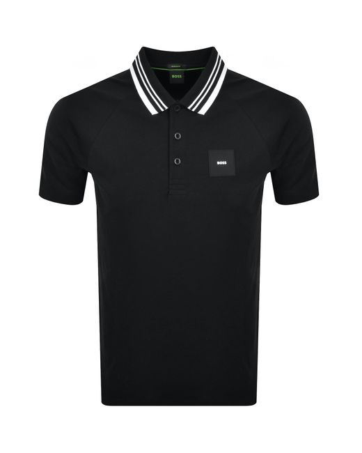 BOSS Boss Paddy Rib Polo Shirt in Black for Men | Lyst UK
