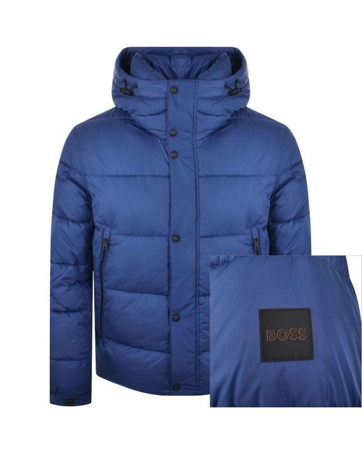 BOSS Boss Omaris Puffer Jacket in Blue for Men | Lyst