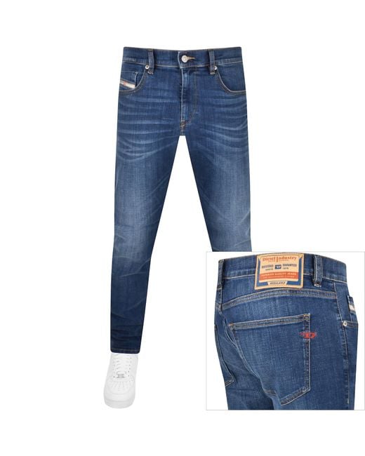 DIESEL D Strukt Slim Fit Mid Wash Jeans in Blue for Men | Lyst