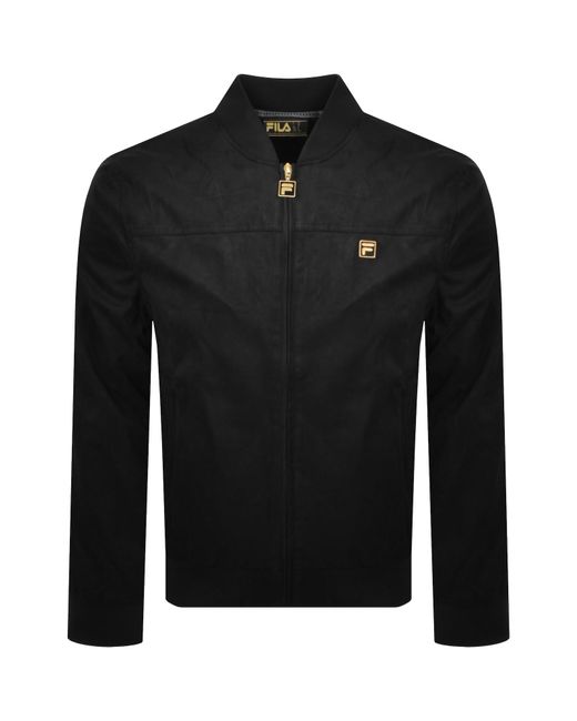 Fila Fila Dean Suede Jacket in Black for Men | Lyst UK