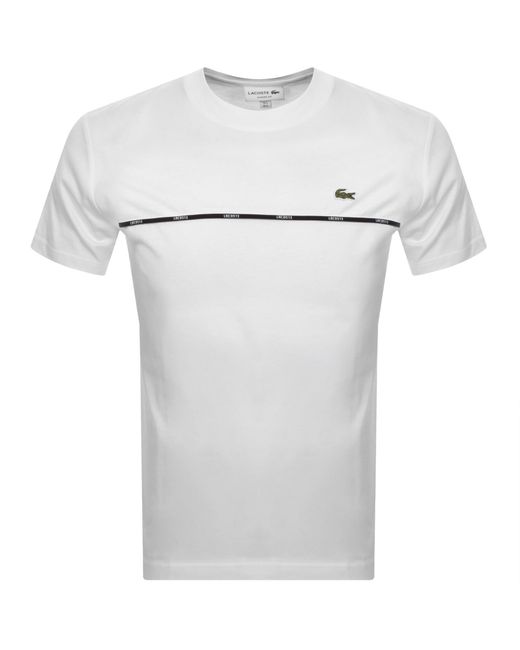 Lacoste Piped Logo T Shirt in White for Men | Lyst