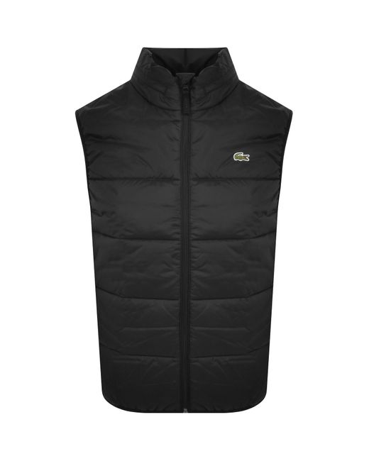 Lacoste Full Zip Logo Gilet in Black for Men | Lyst UK