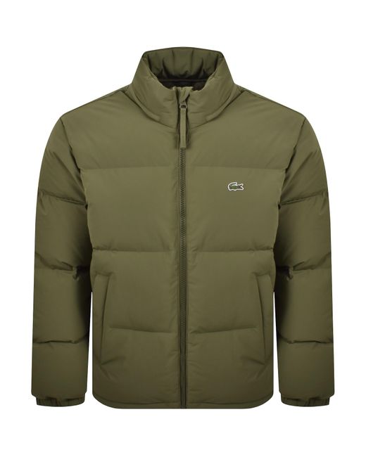 Lacoste Big Baffle Down Jacket in Green for Men | Lyst