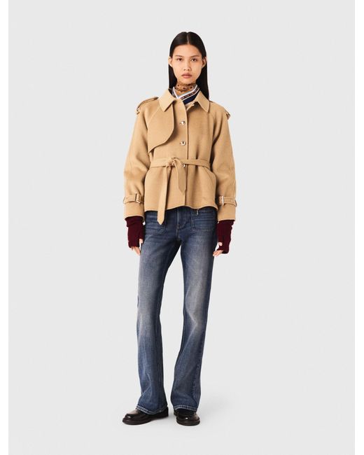 Maje Double-Faced Coat in Blue | Lyst UK