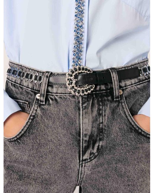 Maje Mixed Jewellery Buckle Chain Belt in Natural | Lyst UK