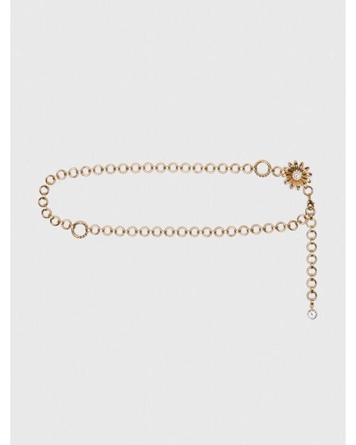 Maje Chain Belt With Flowers in Metallic | Lyst UK