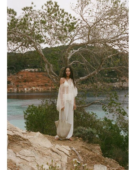 Mango Mesh Shopper Bag in Green | Lyst