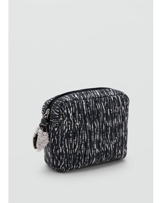 MANGO TEEN Zebra Print Wash Bag in Black | Lyst UK