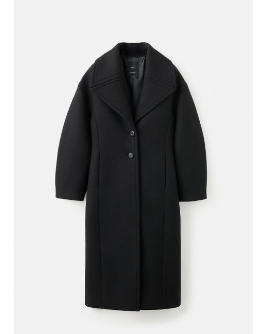 Mango Structured Wool Coat in Black | Lyst
