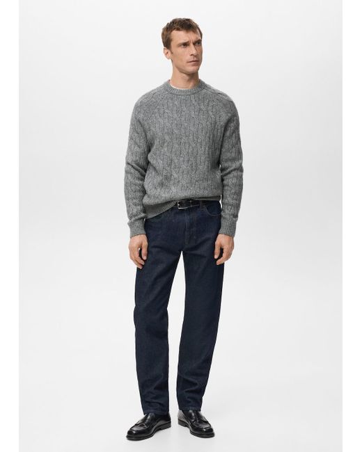 Mango Cable-Knit Sweater in Grey for Men | Lyst UK