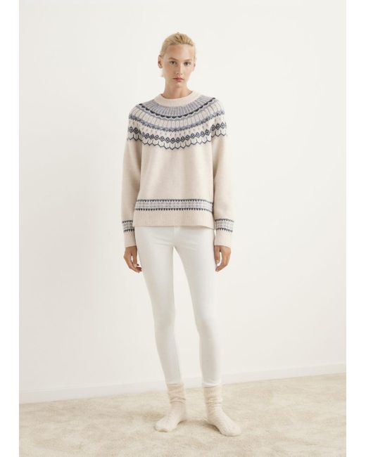 Mango Jacquard Pyjamas With Round Neck in White | Lyst UK