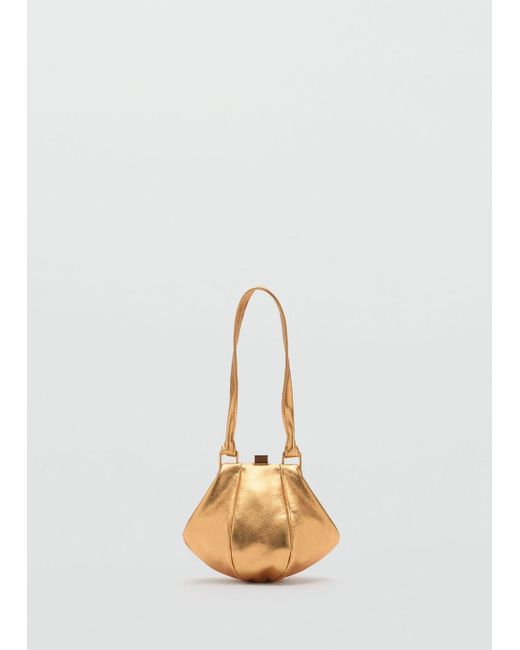 Mango Leather Metallic Bag in Blue | Lyst