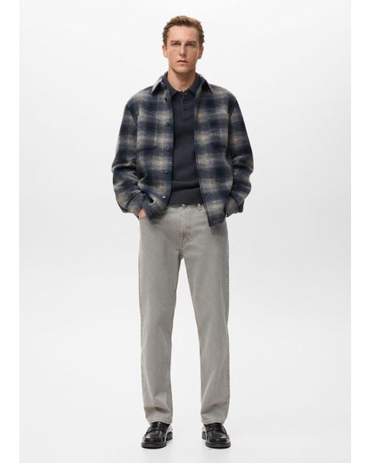 Mango Checked Pocket Jacket in Blue for Men | Lyst UK