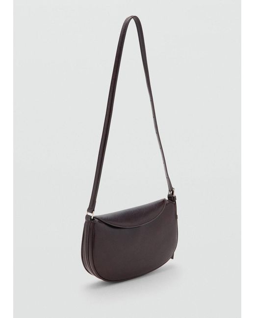 Mango Oval Shoulder Bag With Flap in White | Lyst UK