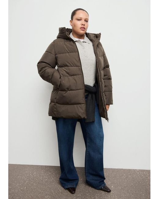 Mango Hood Puffer Coat in Blue | Lyst UK