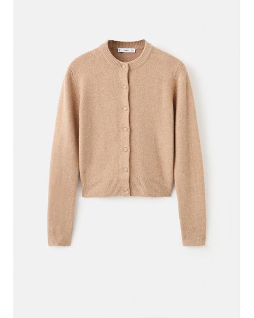 Mango Knitted Button Cardigan in Pink | Lyst