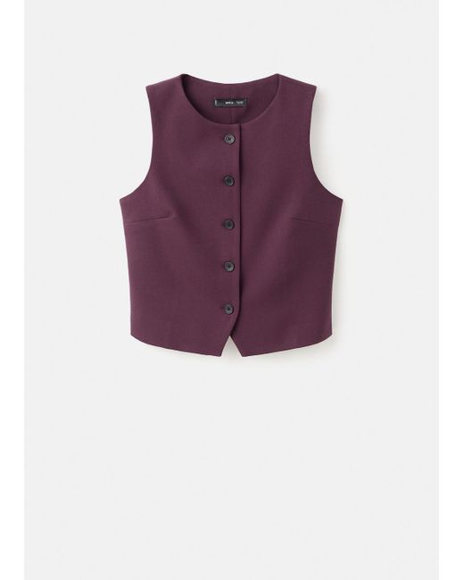Mango Suit Waistcoat With Buttons in Purple | Lyst UK