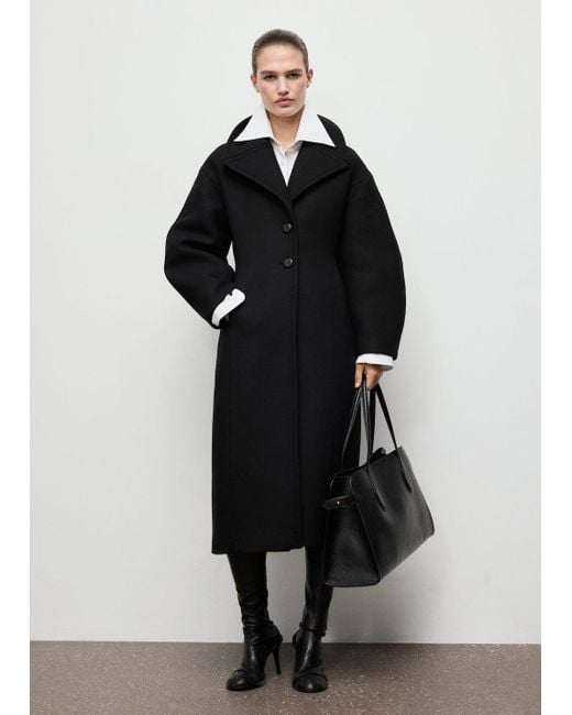 Mango Structured Wool Coat in Black | Lyst UK