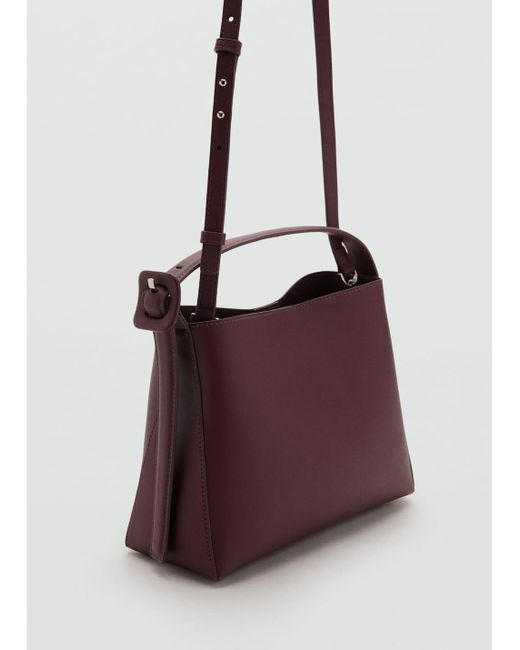 Mango Mini Shopper Bag With Buckle in Natural | Lyst